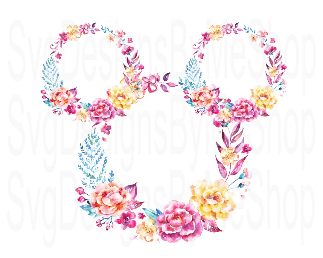 Mouse Floral Wreath Png, Mouse Floral Png, Mouse File, Mouse Floral ...