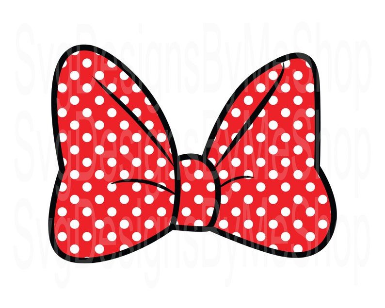 Red Polka Dot Minnie Mouse Bow Digital Download for Sublimation, T ...