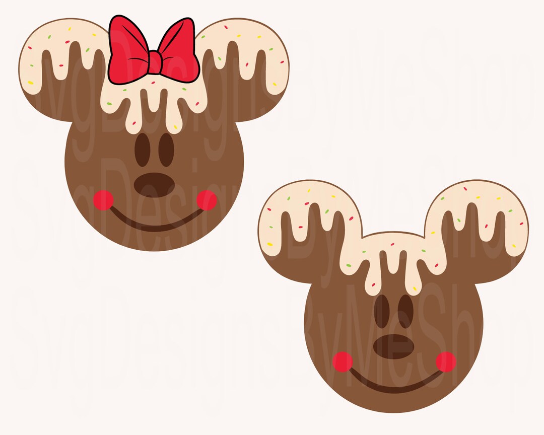 Mouse Gingerbread Face Svg, Gingerbread Face Svg, Mouse SVG, Christmas ...