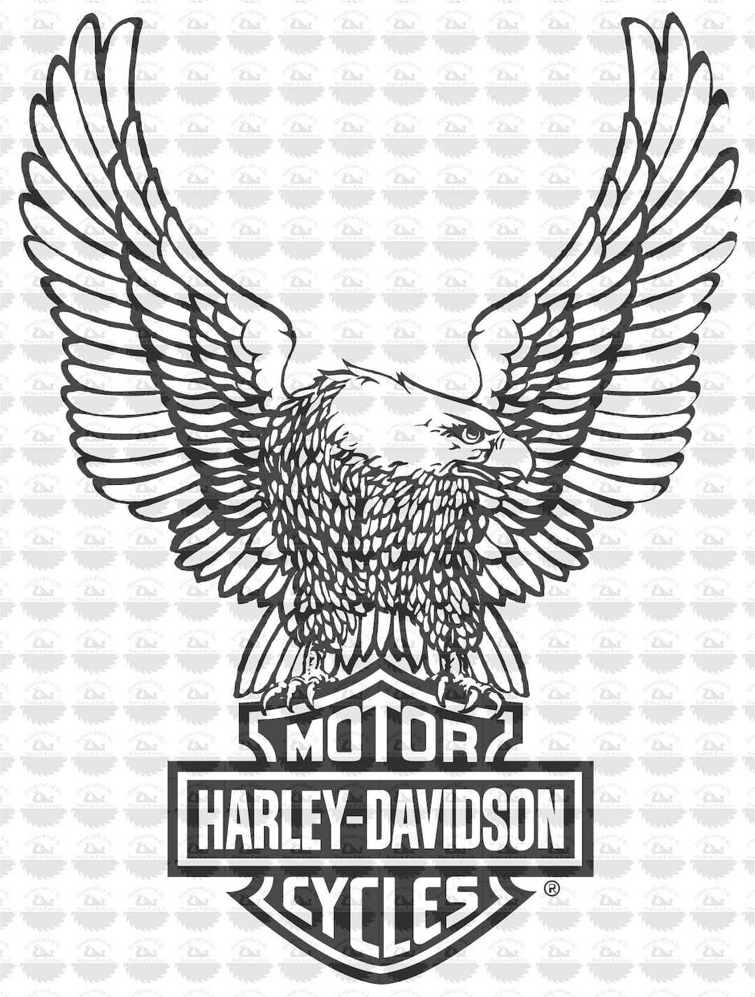 Harley Eagle Logo SVG Calcomanía Archivo cortado con láser - Etsy México