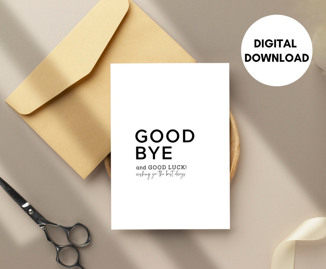 Goodbye Minimalist Card for Coworker Friends Leaving 5inx7in - Etsy