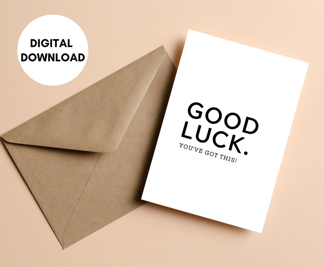 Digital Download Printable Minimalist Goodluck Greeting Cards - Etsy