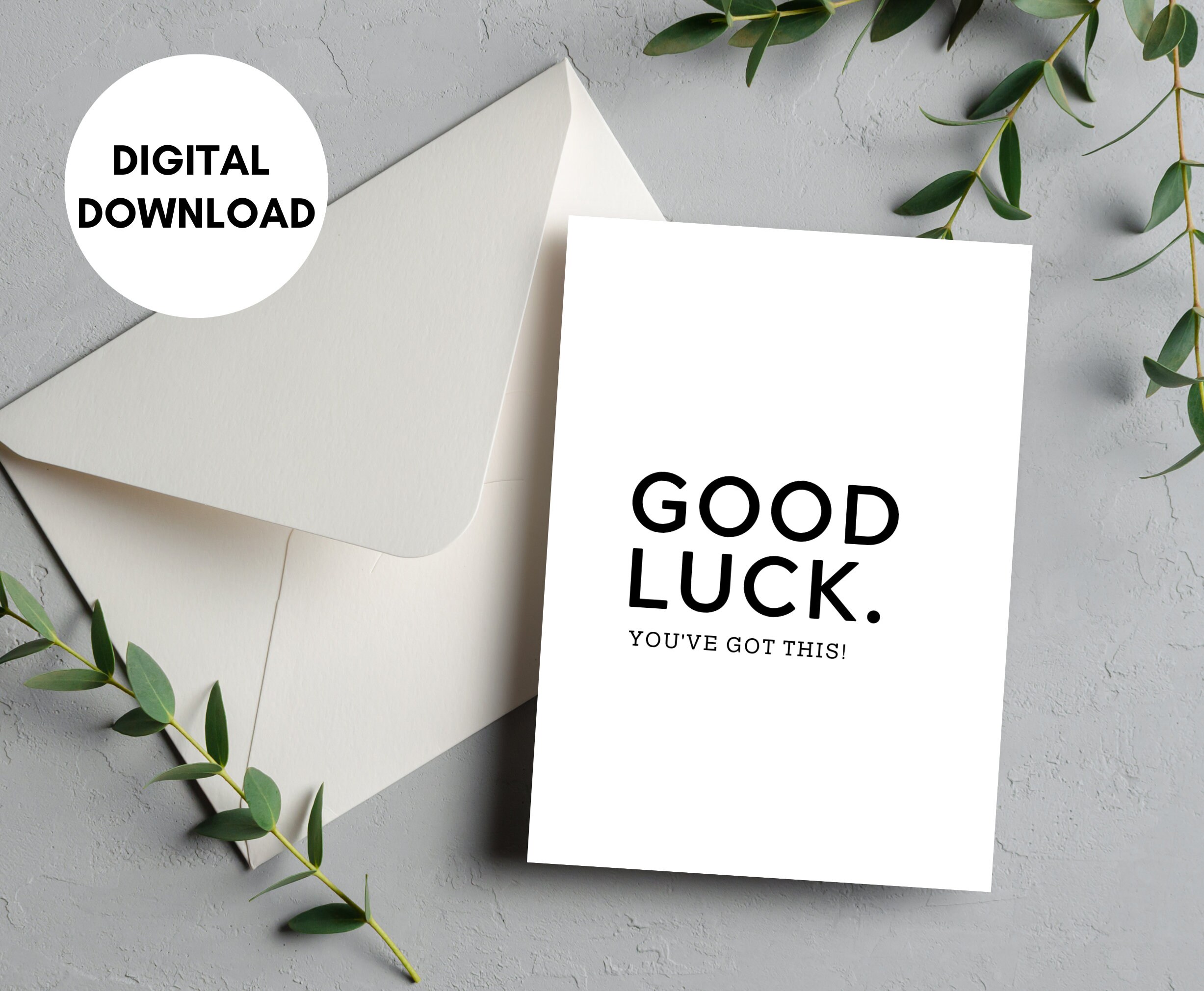 Digital Download Printable Minimalist Goodluck Greeting Cards - Etsy