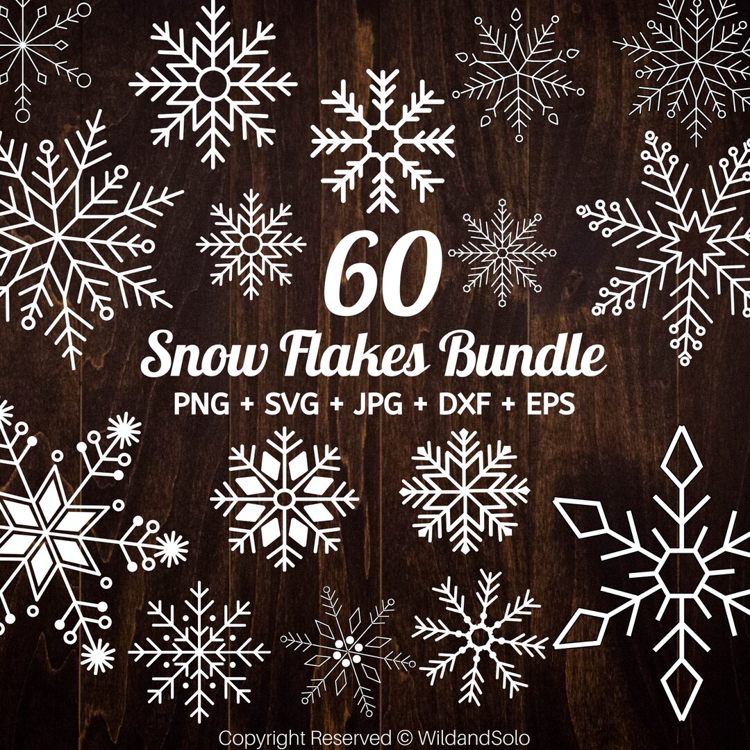60 Snow Flakes Svg Bundle, Christmas Snowflakes SVG, Snow Svg, Flake ...