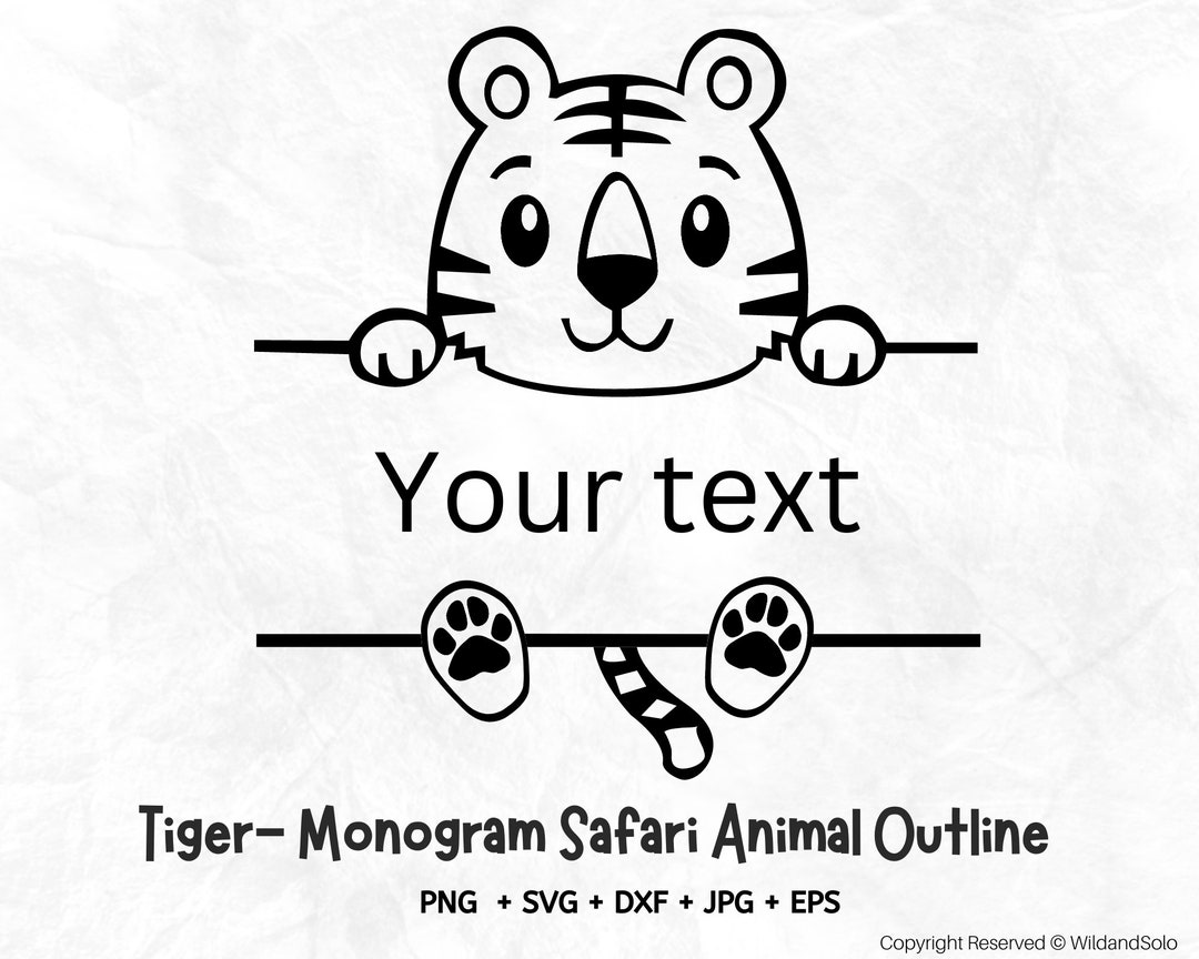 Tiger Split Safari Animals Svg, Safari Animal Outline, Safari Animal ...