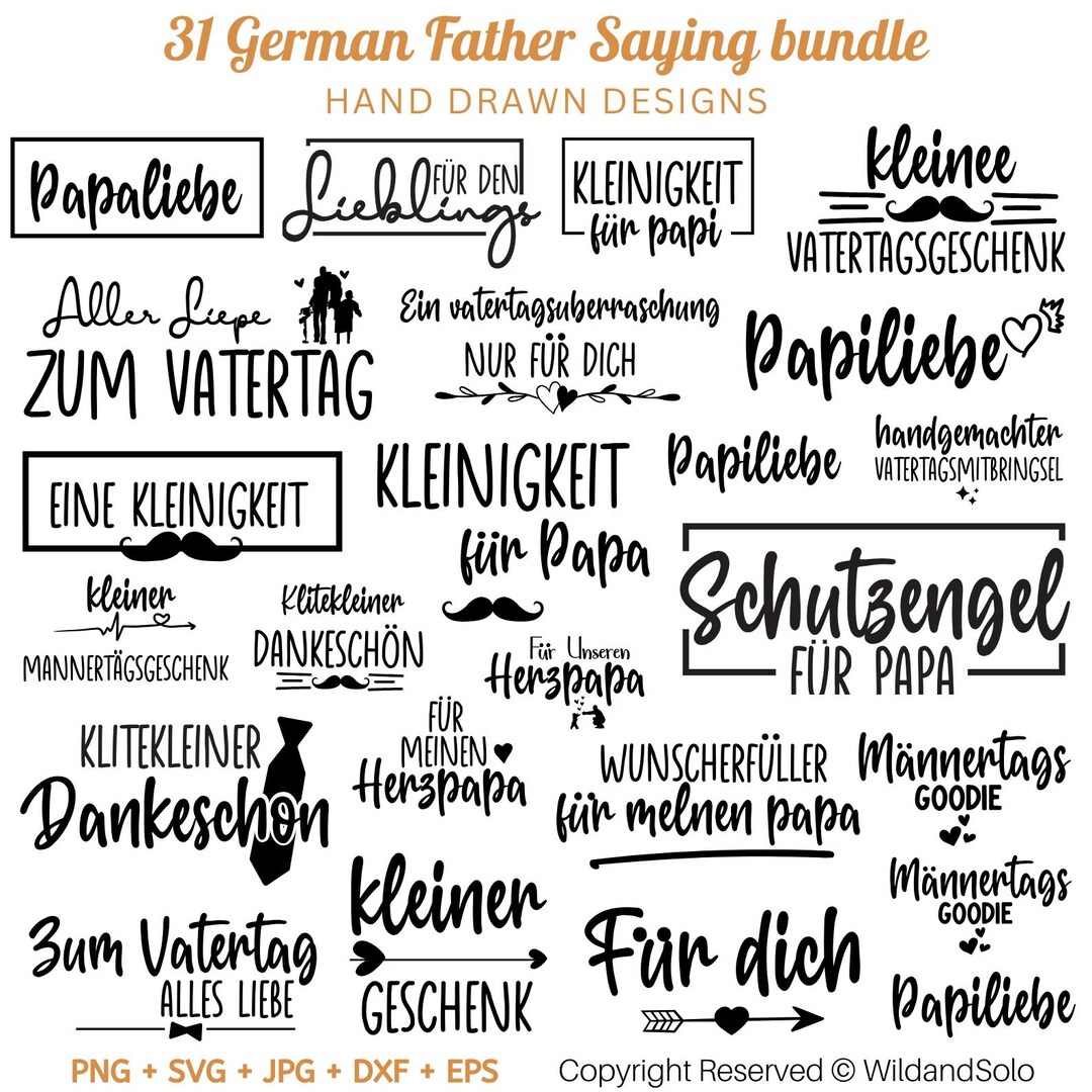 31 German Father Saying Bundle, Father Love Svg, Child Svg Design ...