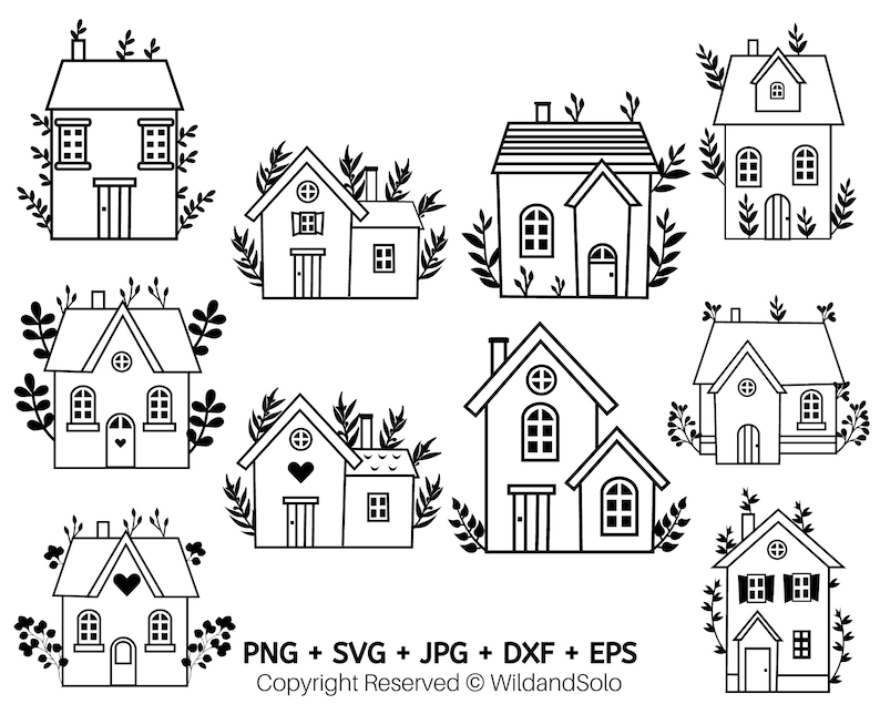 10 Little Home Svg Bundle House Svg Little House Outline - Etsy