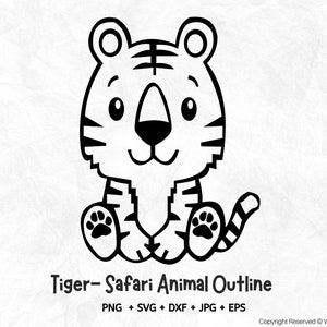Tiger Svg Split Safari Animals Outline Safari Animals - Etsy