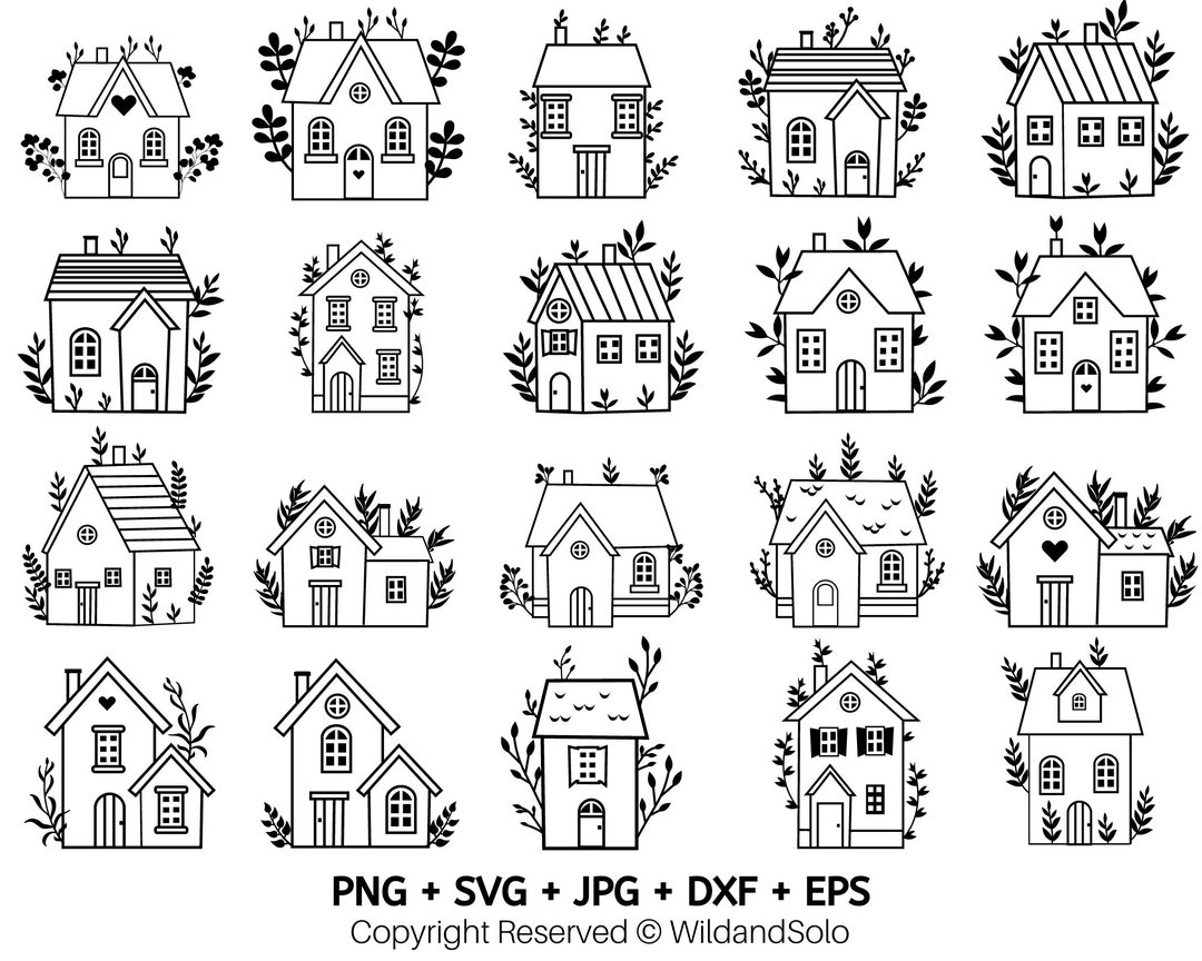 20 Little Home Svg Bundle House Svg Little House Outline - Etsy