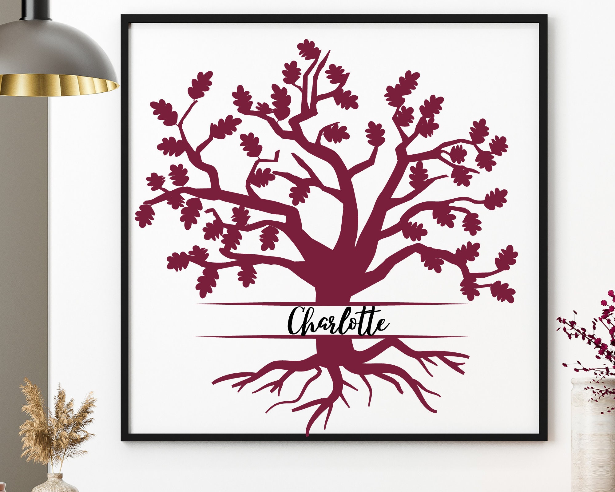Tree of Life Monogram Svg Tree With Roots Svg Family Tree - Etsy
