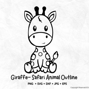 Giraffe Svg, School Classroom Label Kids, Safari Animals Outline SVG ...