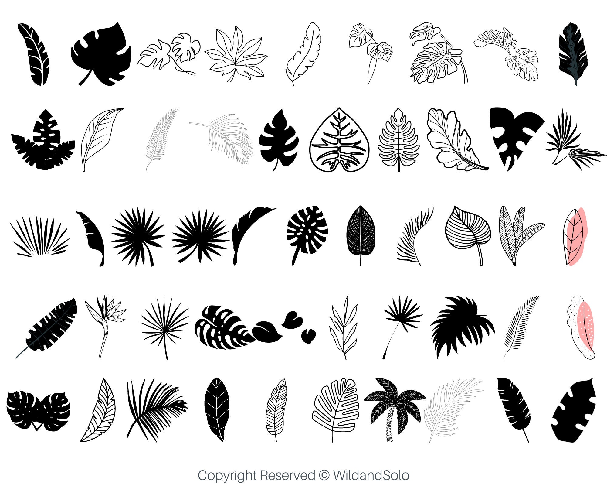 Tropical Palm Leaf Svg Tropical Party Decor Palm Leaf Svg - Etsy