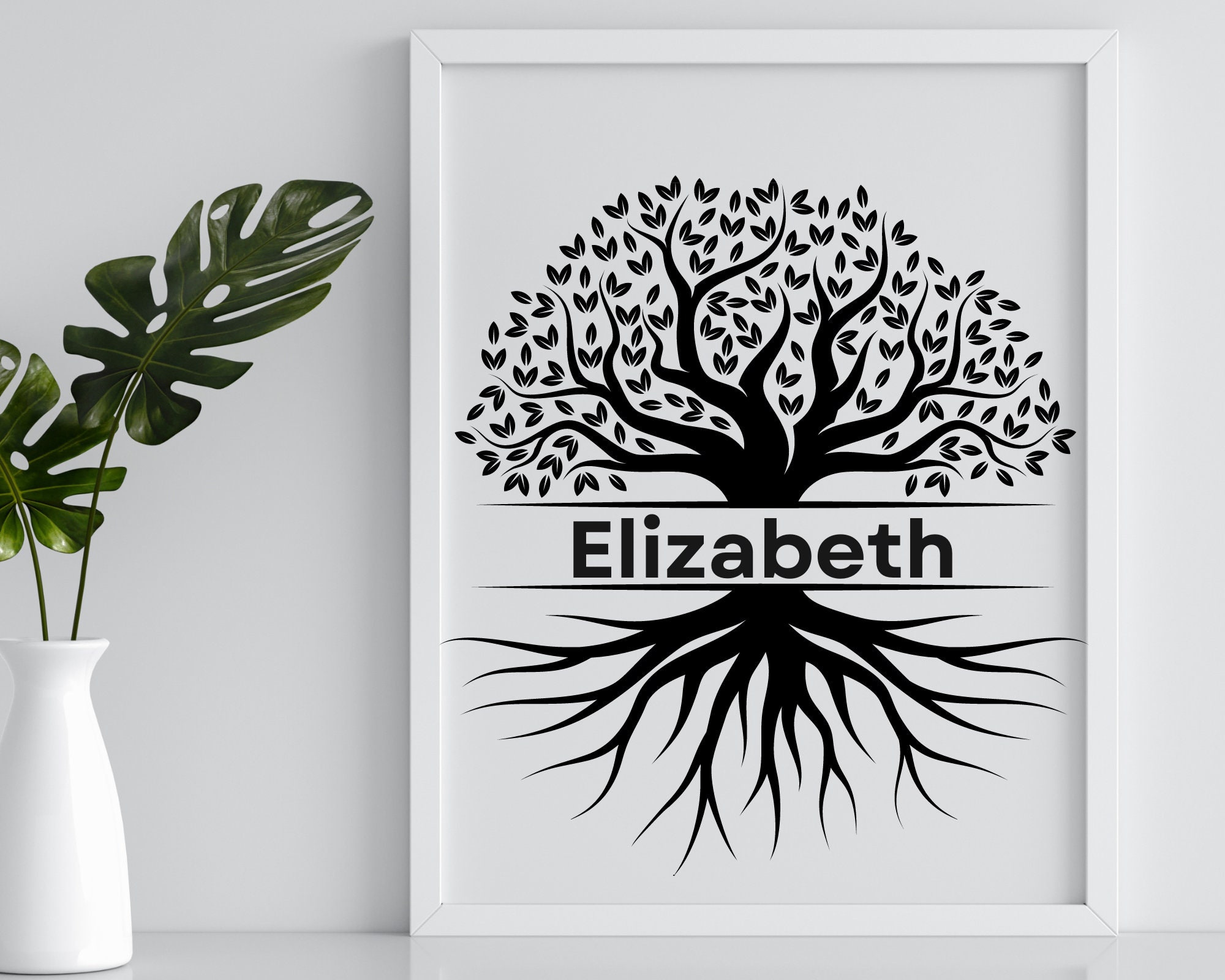 Family Tree Svg Tree of Life Monogram Svg Tree With Roots - Etsy Australia