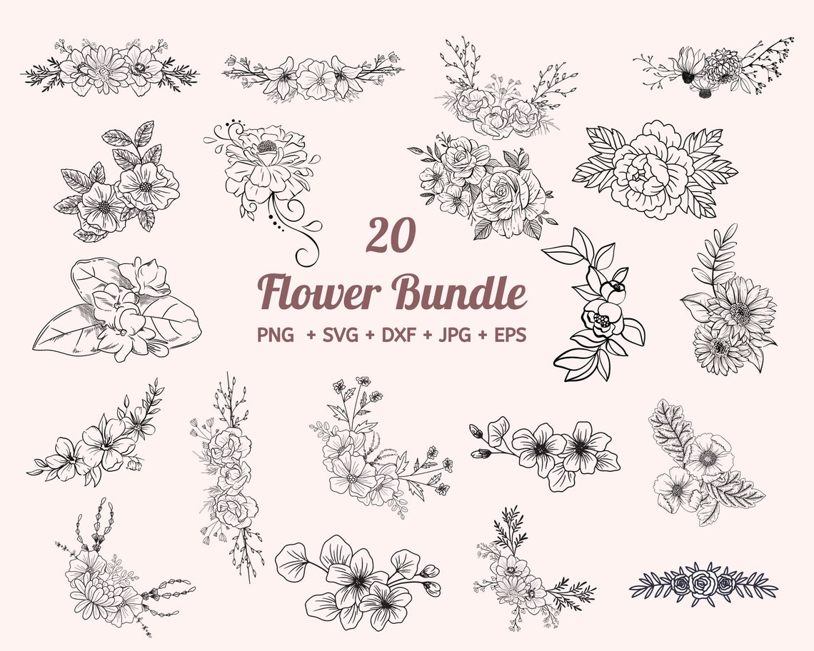 Flowers Svg Floral Svg Flower Border Svg Flower Boarder - Etsy