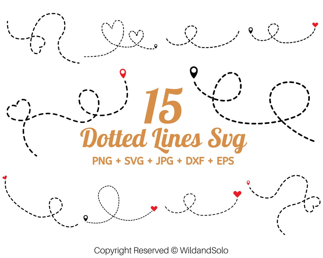 Dashed Line Doodles, Dotted Line Svg , Dotted Line Doodles Set, Dotted ...