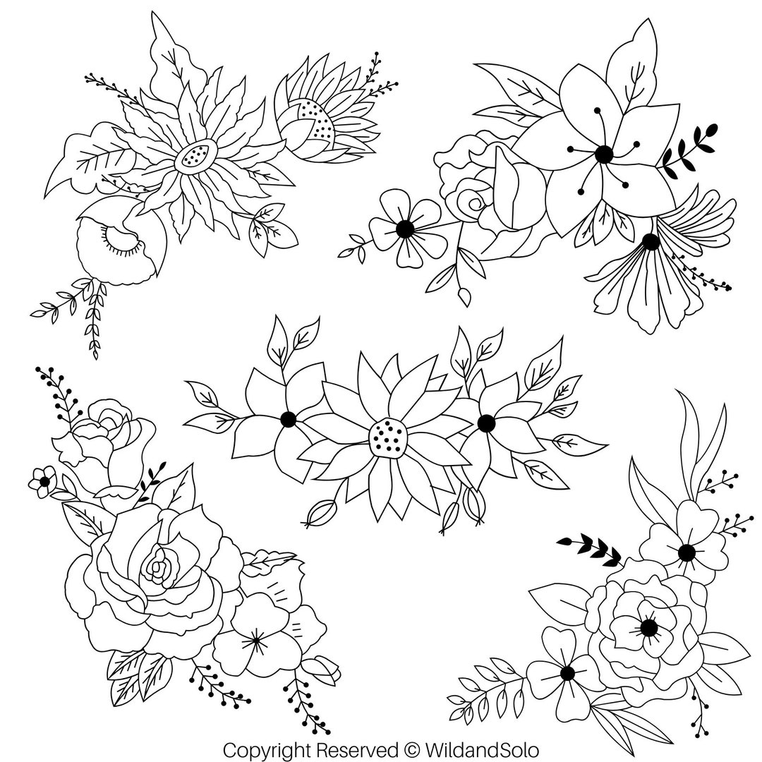 15 Floral Arrangement Svg, Floral Bouquet Svg Bundle, Bouquet Svg, Hand ...