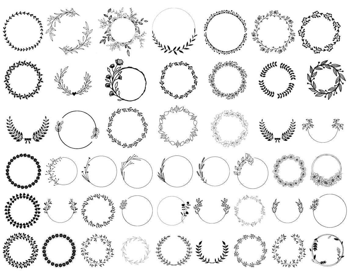 100+monogram Frame Svg Bundle, Floral Frame Svg, Wreath Frame Svg ...
