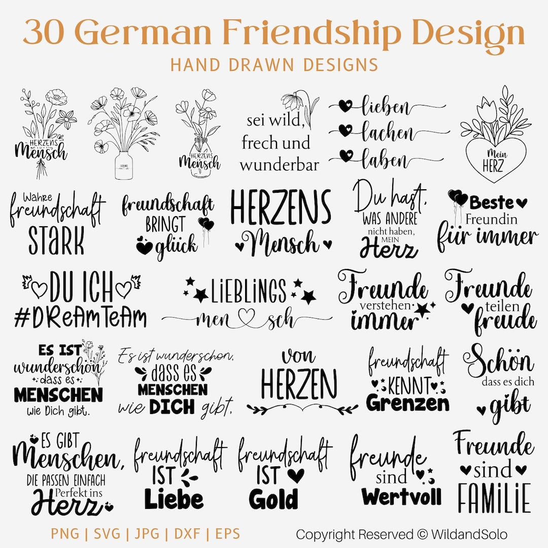 German Friendship Svg Bundle, German Svg Bundle, Friendship Design ...