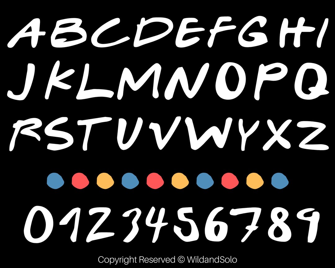 Friends Font Svg Bundle Number Dots Cricut Files Friends - Etsy
