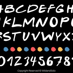Friends Font Svg Bundle Number Dots Cricut Files Friends - Etsy