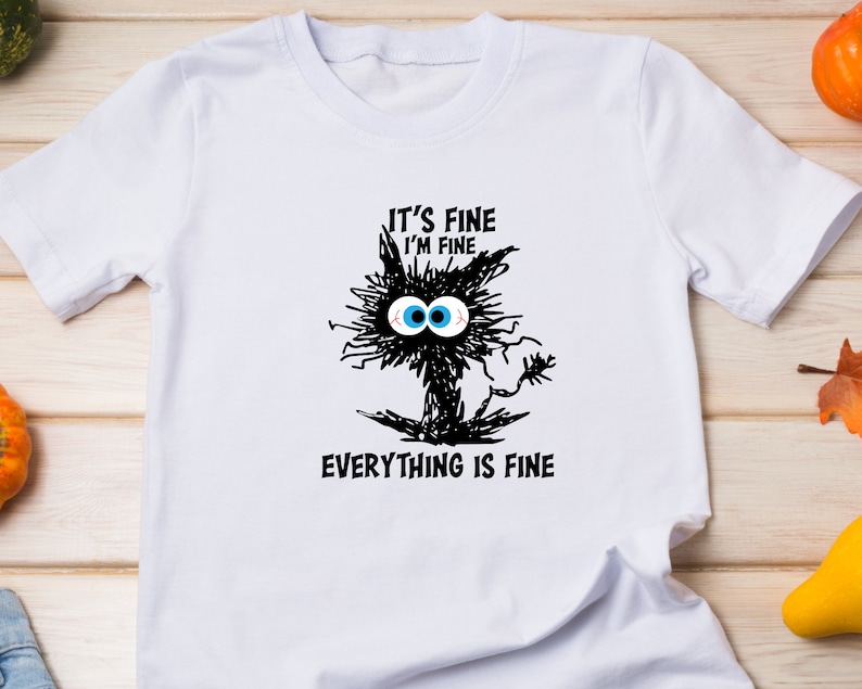It's Fine I'm Fine Everything is Fine SVG Crazy Cat - Etsy