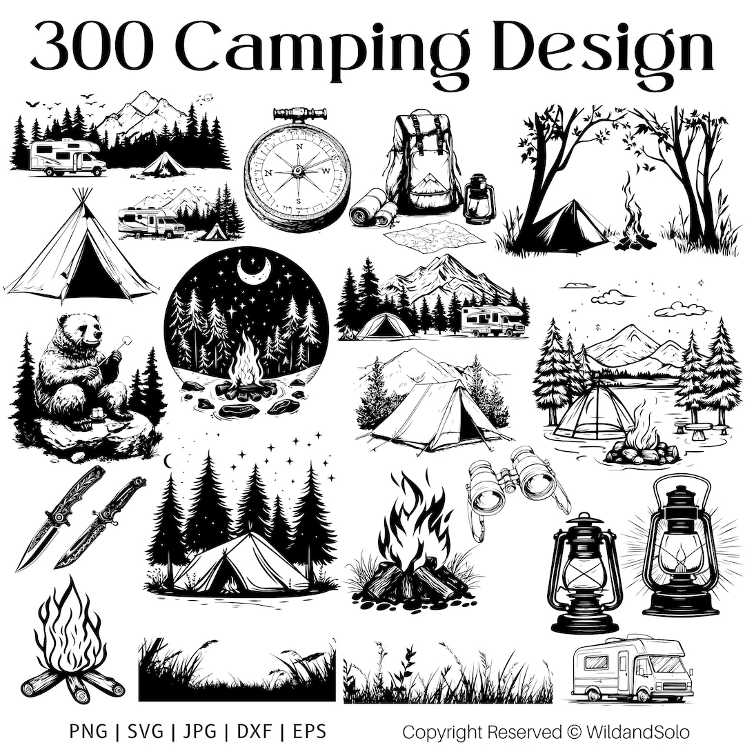 Camping Svg Design, SVG Bundle, Camping Clipart, Camping Vector ...