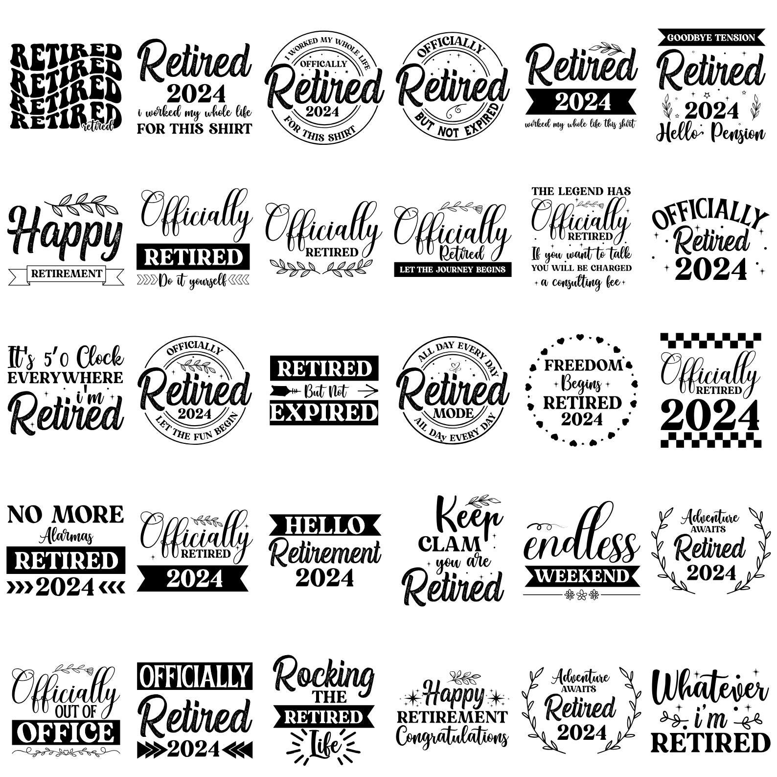 30 Retired 2024 Svg Bundle, Officially Retired Bundle, Retirement ...