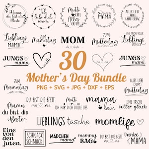 Muttertag SVG Bundle, Mutter Zitate, Muttertags Design, Mama SVG ...