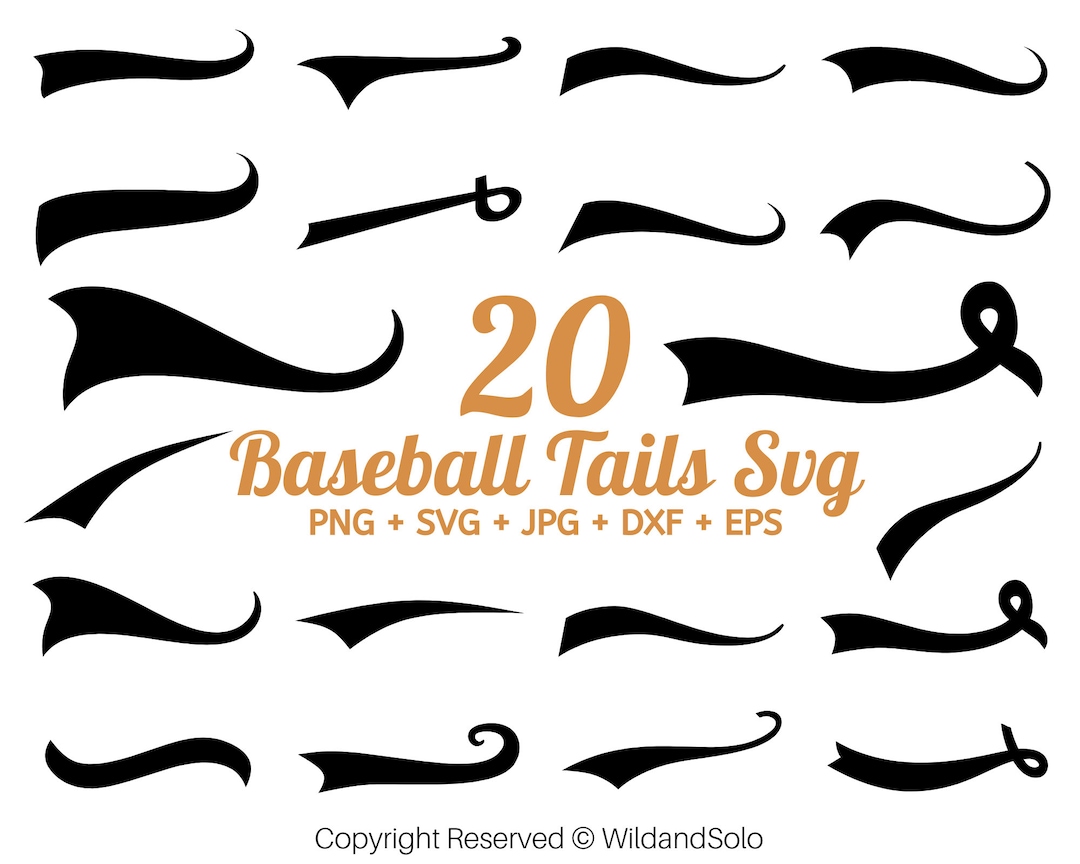 Tails Svg Baseball Tail Baseball Font Tails Svg, Swoosh Swirl Svg ...
