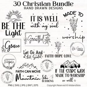 30 Christian Svg Bundle, Christian Svg Design, Bible Verse, Religious ...
