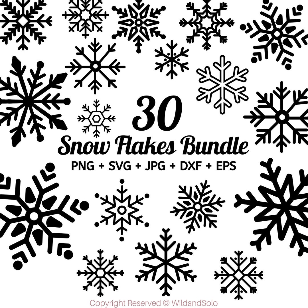 30 Snow Flakes Svg Bundle Christmas Snowflakes Svg Snow Svg Flake