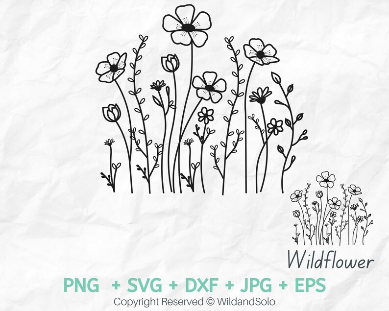 Wildflowers Svg Bouquet SVG Floral Svg Nature Svg Floral - Etsy