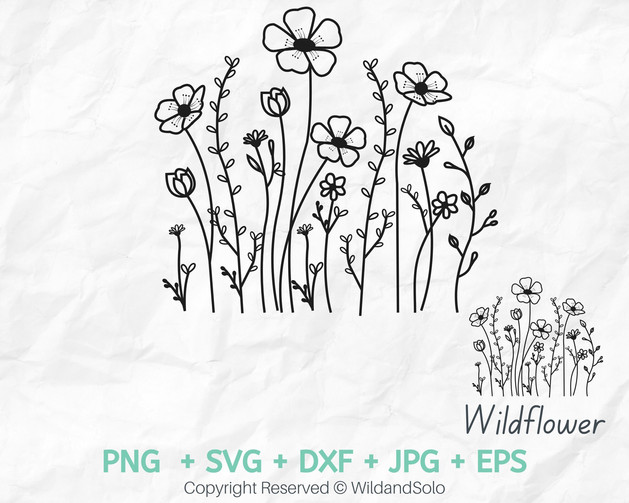 Wildflowers Svg Bouquet SVG Floral Svg Nature Svg Floral - Etsy