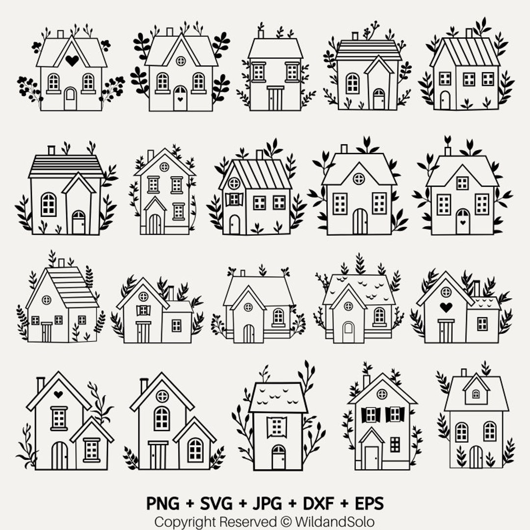 20 Little Home Svg Bundle, House Svg, Little House Outline Svg, Little ...