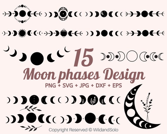 Moon Phase Svg Bundle Mystical Svg Lunar Pha Ses Svg Moon - Etsy UK