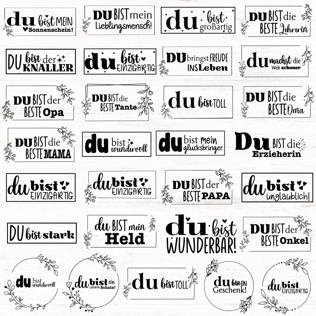 30 German Christmas Words Bundle, Weihnachten Plotterdatei SVG ...