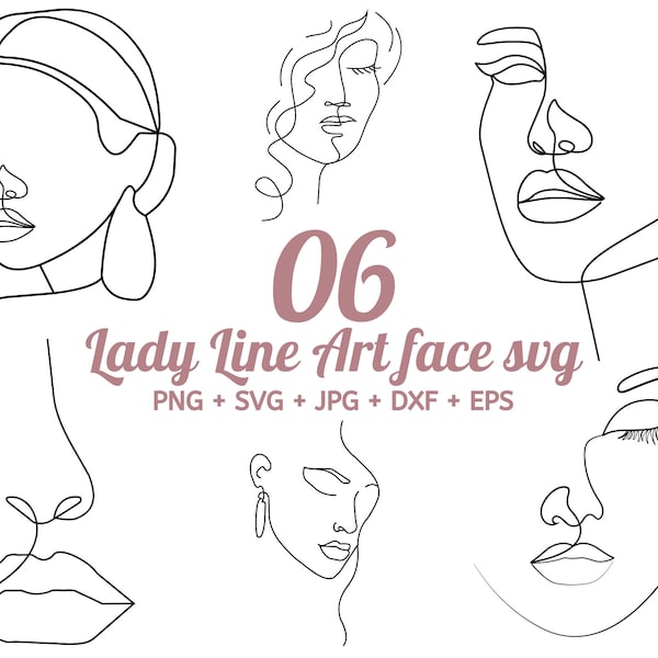 Line Art Woman Svg - Etsy