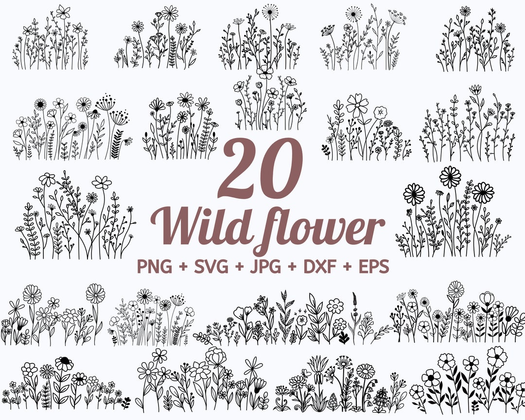 Wildflowers Svg, Floral Frame Svg, Wild Flower Svg, Bouquet SVG, Floral ...