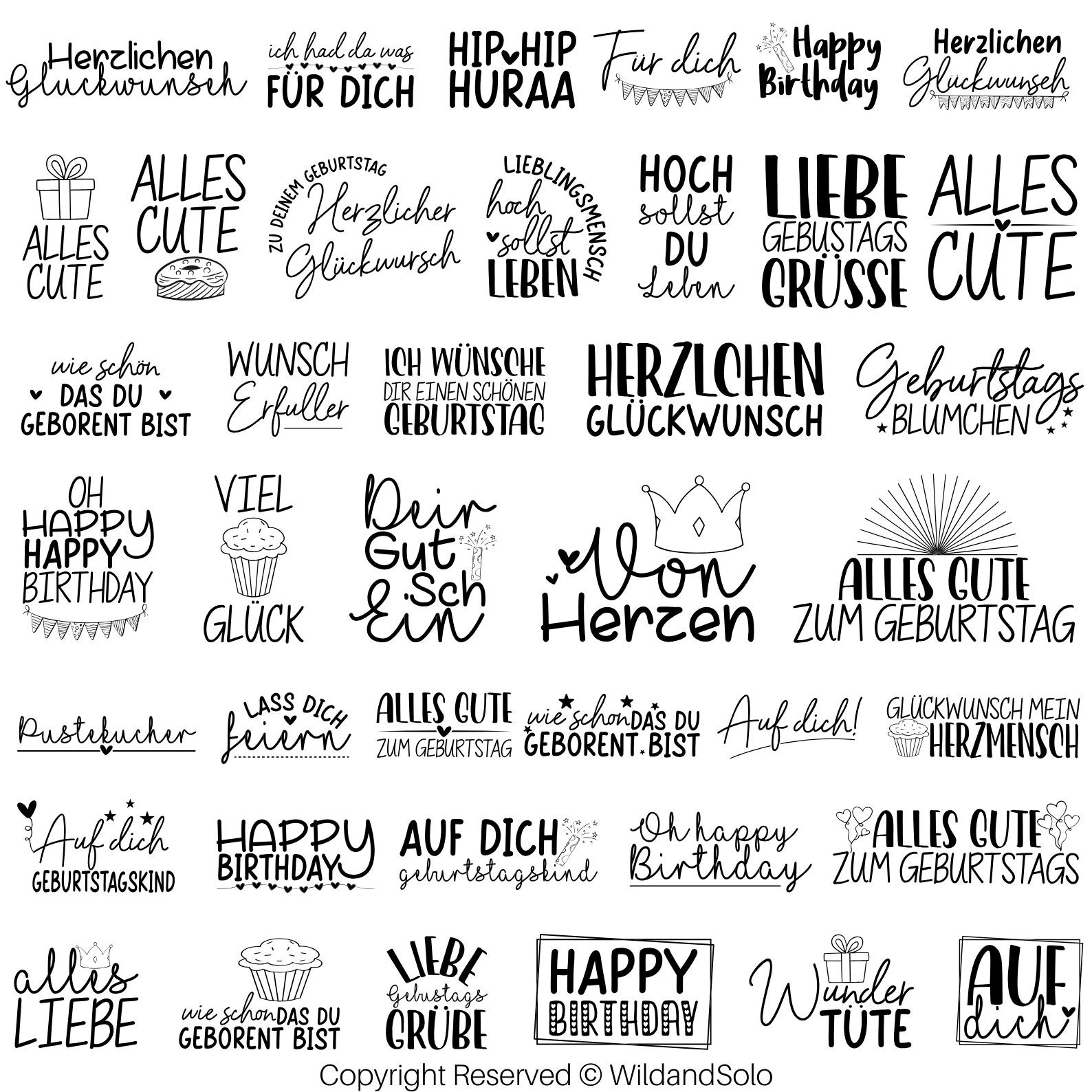40 Geburtstag Plotterdatei Svg Bundle, Birthday Plotter File, Alles ...
