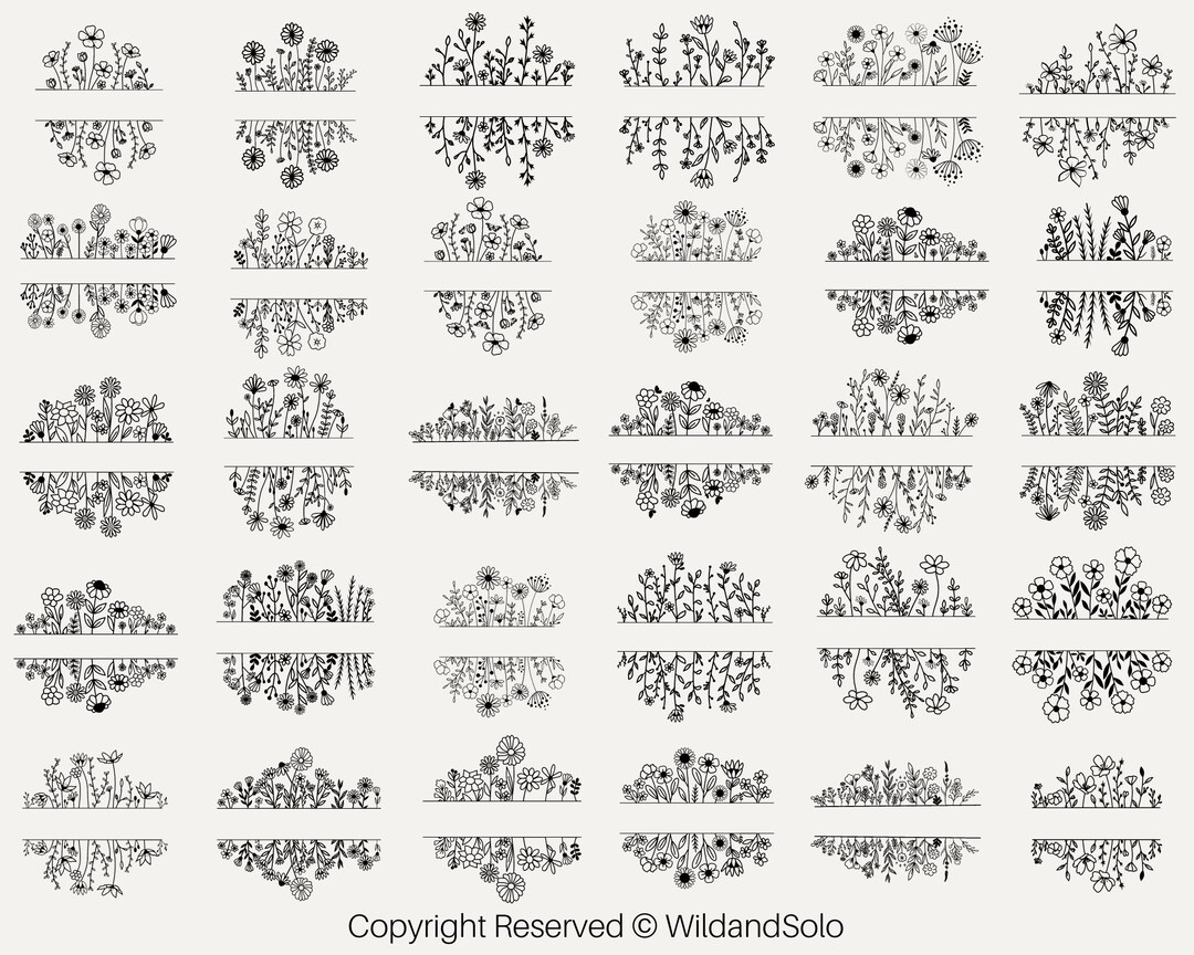 30 Split Wildflower Svg Bundle Bouquet SVG Nature Svg - Etsy