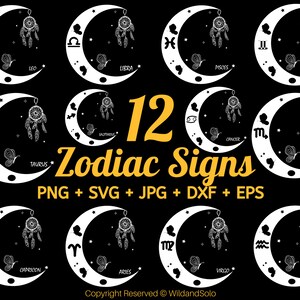 Zodiac Signs SVG Bundle Star Sign Svg Astrology Horoscope - Etsy