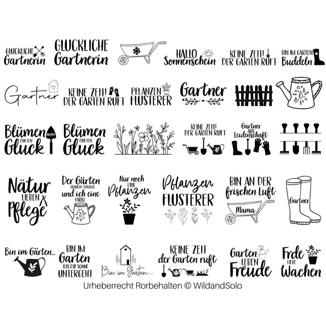 30 German Garden Plotter, Pflanzenliebhaber SVG, Garten Plotterdatei ...