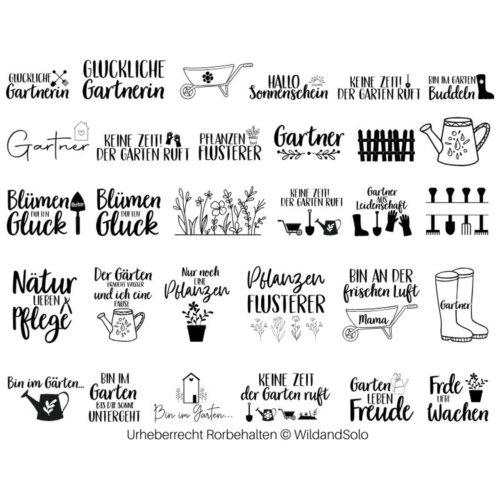 30 German Garden Plotter, Pflanzenliebhaber SVG, Garten Plotterdatei ...