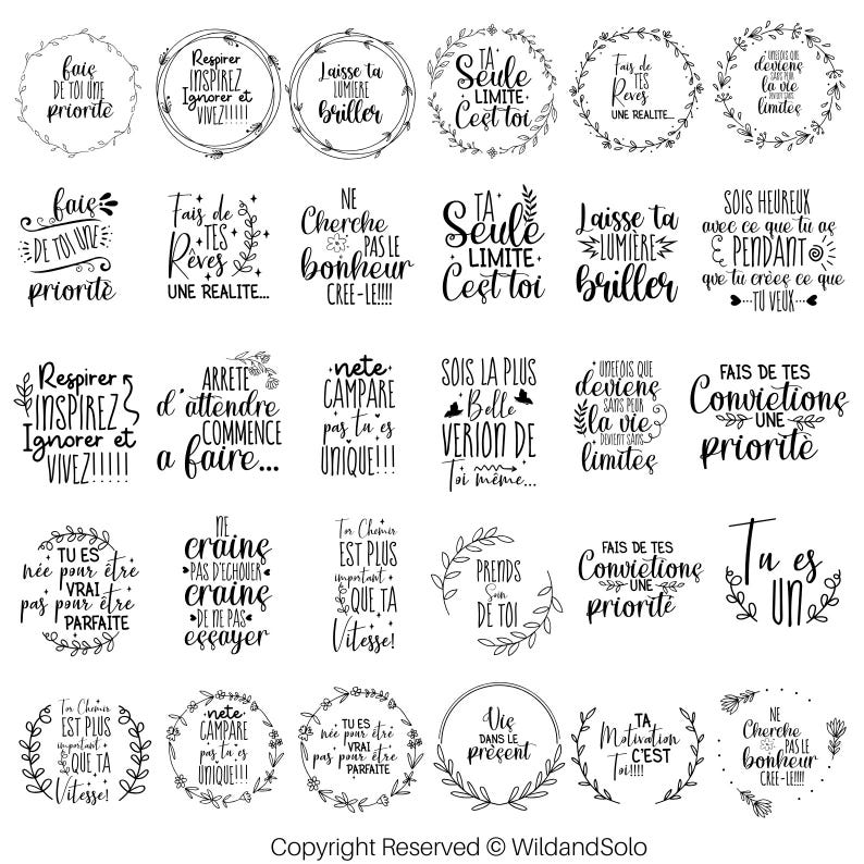 30 French Motivational Svg Bundle, French Design, French Saying, Quotes ...