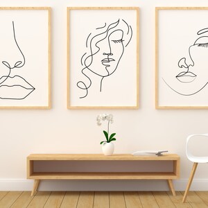 06 Line Art Woman Cake Topper Svg, Face Silhouette, Lady Face One Line ...