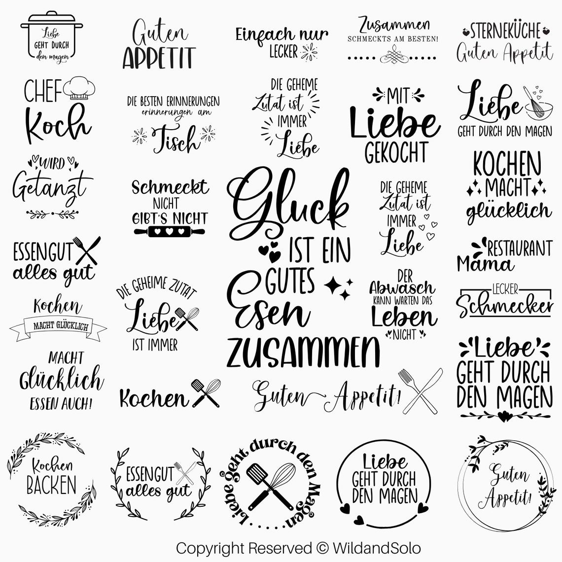 Küchen Svg Bundle, Küchen Design, Koch Svg, Küchen Zitat Svg, Backen ...