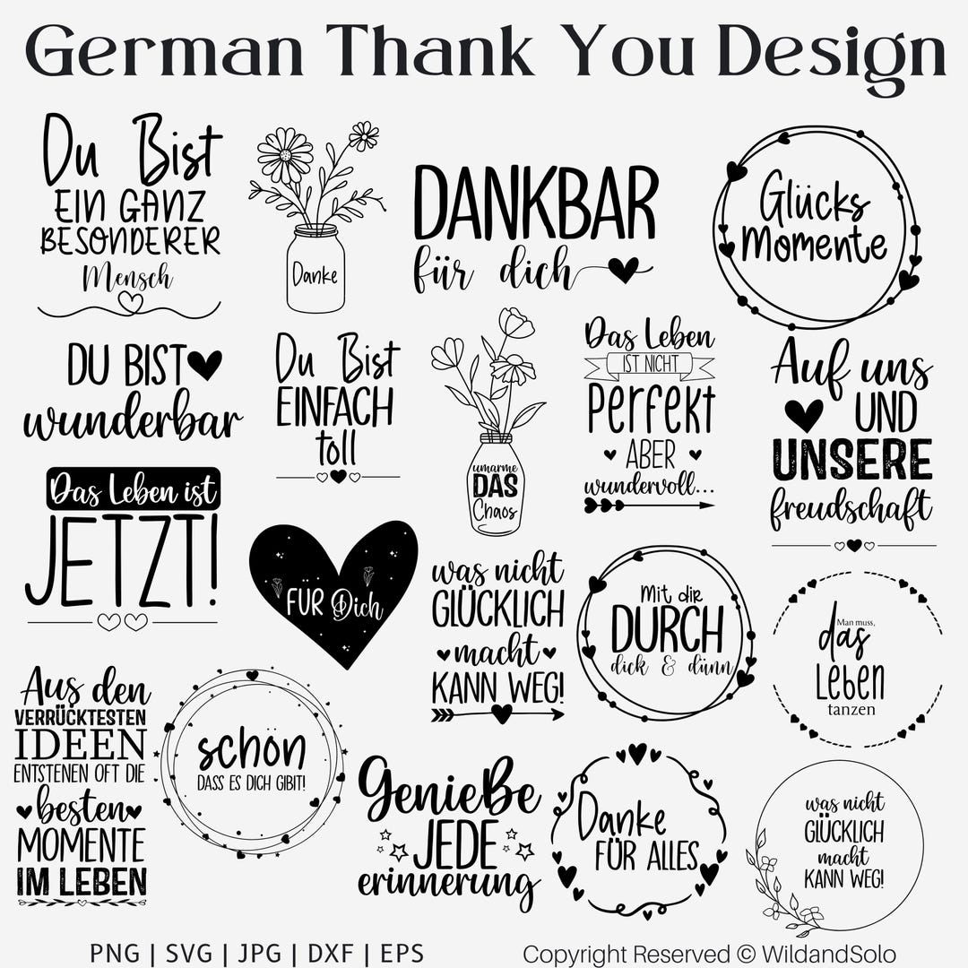 German Design Thank You Svg, Wreath Svg, Friendship Svg, Plotter File ...