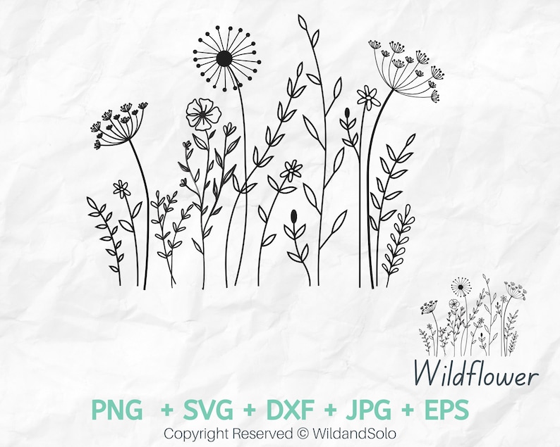 Wildblumen Svg Blumen svg Floral svg Floral svg Floral - Etsy.de