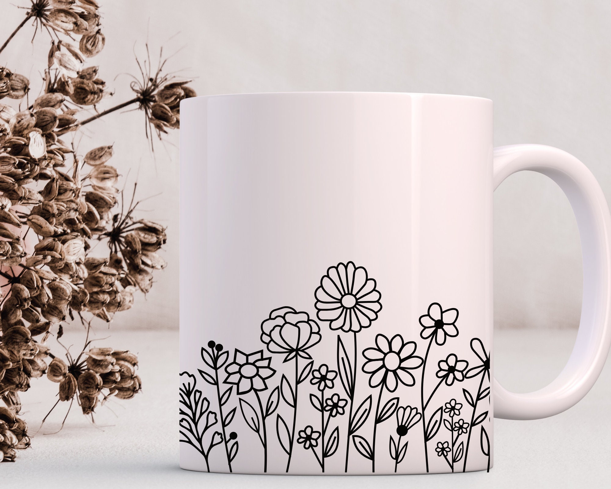 Wildflowers Svg Nature Svg Floral Frame Svg Wild Flower - Etsy