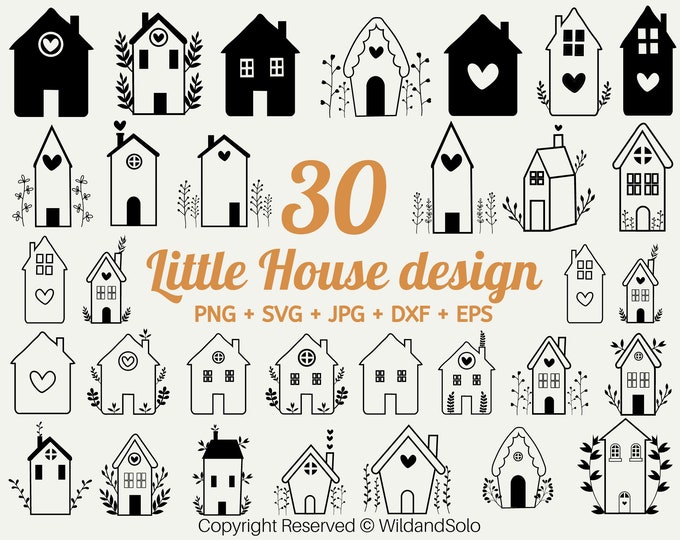 20 Little Home Svg Bundle, House Svg, Little House Outline Svg, Little ...